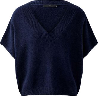 Oui Damen Pullover oversized geschnitten Uni