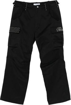 Bluemarble pantalon cargo à broderies - Noir