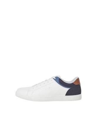 Jack & Jones JACK&JONES Herren JFWJORDAN SN Sneaker, Bright White/Detail:Navy Blazer/Coronet Blue, 44 EU