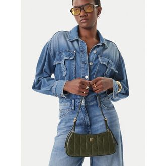 Calvin Klein Handtasche Calvin Klein Quilted Small Shoulder Bag LV04F3327G Gr&uuml;n