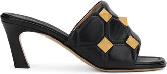 Valentino Garavani Femme, Chaussures, Noir, Taille: 35 EU Sandale &eacute;l&eacute;gante avec talon et clous d&eacute;coratifs