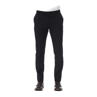 Trussardi Schwarze Wollrei&szlig;verschluss Hose - - Trousers - Herren - Schwarzk - 4XL