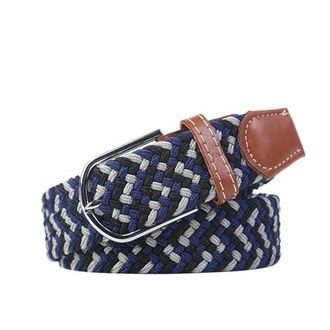 Generic Ceinture &eacute;lastique en toile tiss&eacute;e avec boucle ardillon tricot&eacute;e pour homme et femme, 38, 3.3cmX107cm