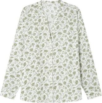 Springfield 6.t.Camisa Lino Cuello Mao Chemise, Kaki foncé, 44 Femme