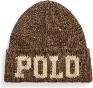 Polo Ralph Lauren Bonnet imprim&eacute; en laine m&eacute;lang&eacute;e