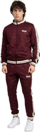 Lonsdale Herren Trainingsanzug schmale Passform ASHWELL Oxblood/Ecru 3XL