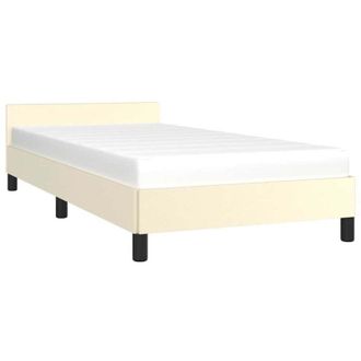 vidaXL Cadre de lit avec t&ecirc;te de lit Cr&egrave;me 90x190 cm Similicuir