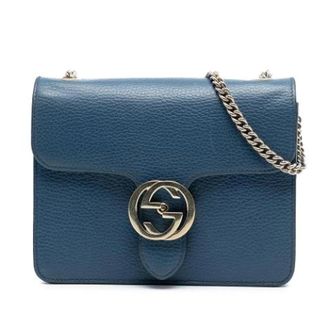 Gucci Pre-owned Ledertasche zum Umh&auml;ngen - - Pre-owned - Damen - Blau - ONE SIZE