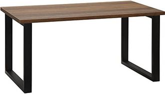 HOMCOM Table Basse rectangulaire Table de Salon Style Industriel Pied m&eacute;tal et Plateau Aspect Bois - 100 x 60 x 50 cm