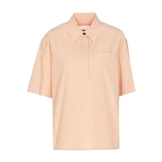 Jil Sander Rosa Baumwollhemd Elegantes Design - - Blouses & Shirts - Damen - Rosa - M