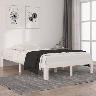 vidaXL Massivholzbett ohne Matratze Wei&szlig; 120x200 cm Kiefernholz Vidaxl