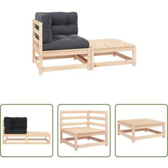 vidaXL vidaXL Kieferholz - 2-tlg. Garten-Lounge-Set mit Kissen Kiefer Massivholz