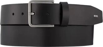 HUGO BOSS Herren Gürtel schwarz Glattleder