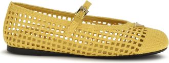 Prada Womens Ballerina Flats Crochet Yellow Upper: Cotton Shoes