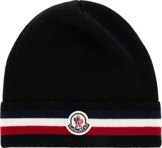 Moncler Bonnet en laine avec logo - Homme - Accessoires - Noir - Taille: ONE Size