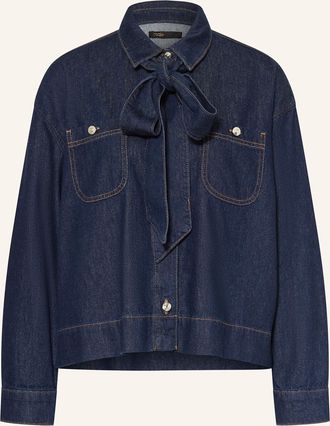 Maje Jeansbluse Mit Abnehmbarer Schluppe blau