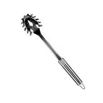 Fackelmann Fackelmann Spaghettilöffel 32 cm OVALGRIFF, Nudellöffel aus Edelstahl, Küchenhelfer mit ergonomischen Griff (Farbe: Silber), Menge: 1 Stück