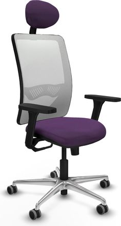 Piqueras y Crespo Schreibtischstuhl mit Zulema-Armlehnen, h&ouml;henverstellbarer Lendenwirbelst&uuml;tze und festem Kopfteil, ausgestattet mit Sincro 3 Positionen und Schneidesc