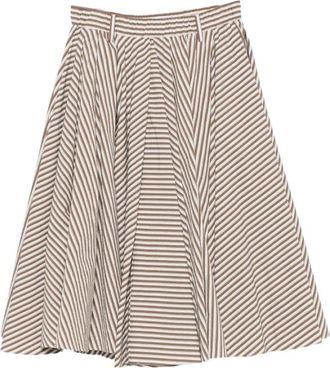 Brunello Cucinelli Jupe midi pliss&eacute;e coupe trap&egrave;ze - Femme - Jupes - Multicolore - Taille: 40 FR