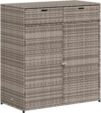 vidaXL vidaXL Gartenlagerungsschrank grau 105x55x113cm aus geflochtener Kunststoffrattan