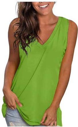 Generic D&eacute;bardeurs habill&eacute;s basiques 2025 &agrave; col en V pour femme, coupe ample, caraco sans manches, chemises tendance, d&eacute;contract&eacute;, fluide, sorties, joli d&eacute;bar