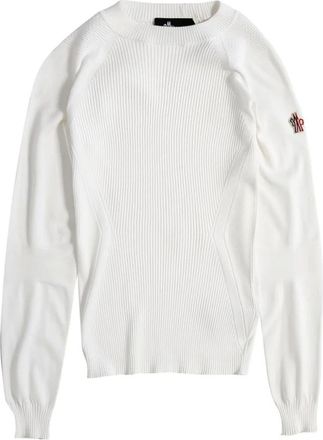 Moncler Femme, Pulls, Beige, Taille: 36 FR Pull en maille c&ocirc;tel&eacute;e