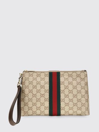 Gucci Pochette porte-documents en jacquard &agrave; monogramme GG et rayures