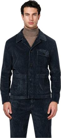 Mason's Veste de travail surchemise en velours c&ocirc;tel&eacute; large - Homme - Vestes - Bleu - Taille: 3XL