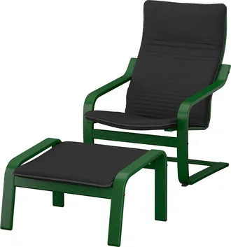 IKEA PO&Auml;NG Sessel und Hocker
