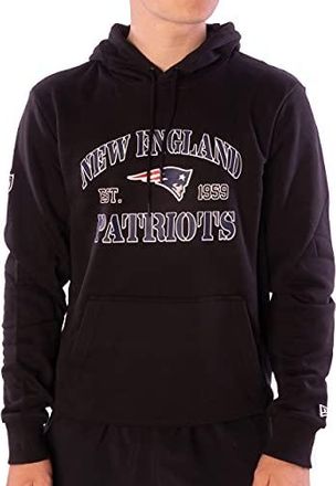 New Era Sweat à capuche NFL MBA MLB - Sweat à capuche - Football Basketball Baseball - Édition limitée, New England Patriots noirs., S