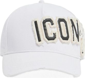 Dsquared2 Homme, Accessoires, Blanc, Taille: ONE Size Logo Appliqu&eacute; Cap