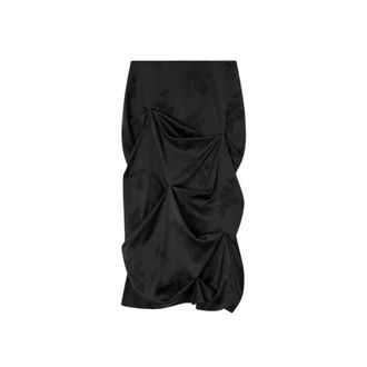 Ganni Femme, Jupes, Noir, Taille: 40 FR Draped Midi Skirt