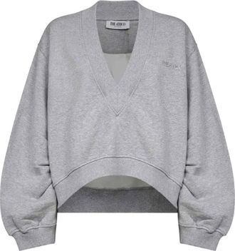 The Attico Femme, Sweatshirts et sweats &agrave; capuche, Gris, Taille: 34 FR SweaT-shirt &agrave; col en V