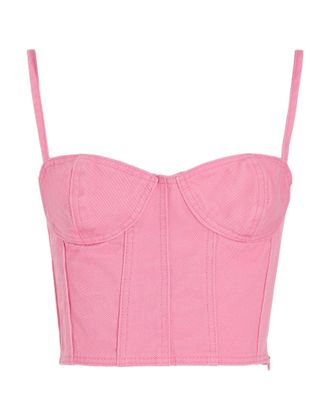 8 by YOOX ORGANIC COTTON DENIM BUSTIER