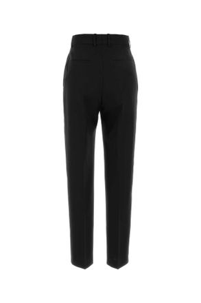 Jil Sander Womens Black Wool Pant 001 Exterior: Virgin Pantaloni Trousers
