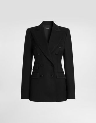 Dolce & Gabbana Jacke Turlington Aus Bi-stretch-twill Mit Zweireihiger Knopfleiste - Frau Blazer Schwarz 46