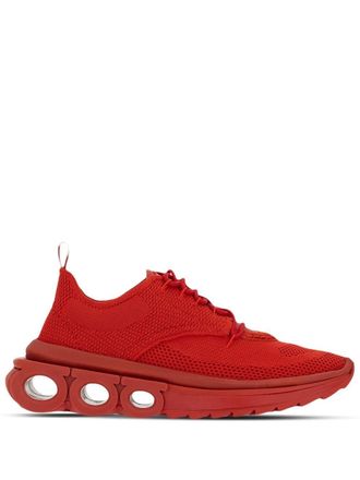 Ferragamo baskets &agrave; plaque Gancini - Rouge