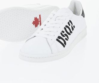 Dsquared2 Leather BOXER Low-Top Sneakers with Contrasting Monogram size 45
