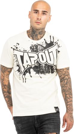 Tapout Herren T-Shirt Normale Passform Splashed, Ecru/Black, 3XL