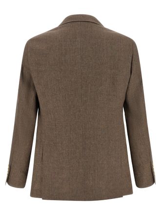 Brunello Cucinelli Mens Brown Linen Blazer Clothing