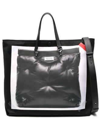 Maison Margiela sac cabas Glam Slam à imprimé trompe loeil - Noir
