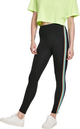 Urban Classics Ladies Multicolor Side Taped Leggings, Damen Leggings, erh&auml;ltlich in Schwarz, Gr&ouml;&szlig;en XS bis 5XL