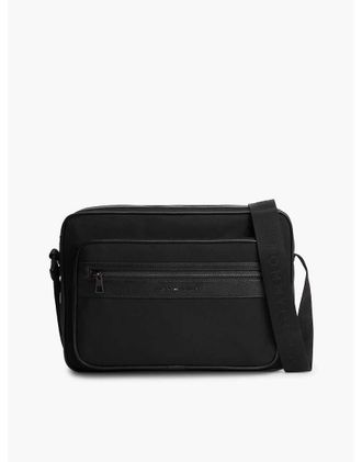 Tommy Hilfiger Messenger-Bag zum Umh&auml;ngen in Schwarz mit Strukturmix und Logo