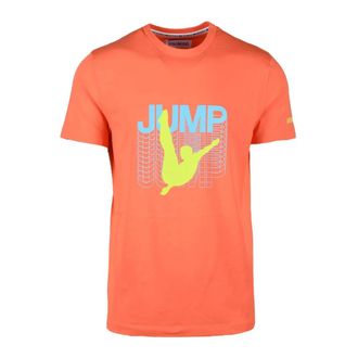 Dirk Bikkembergs Homme, Tops, Orange, Taille: L T-shirt coton &eacute;lasthanne