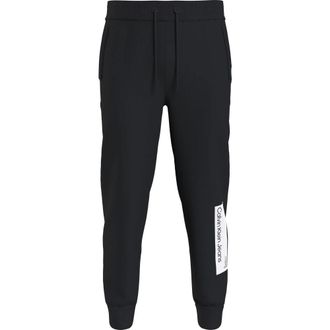 Calvin Klein Logo Jumpsuit Schwarze Fleece-Hose - - Trousers - Herren - Schwarzk - M