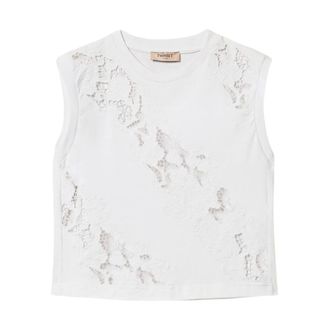 Twinset Femme, Tops, Blanc, Taille: 40 FR Hauts sans manches