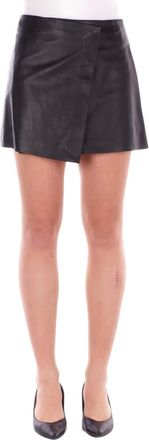 SOLOTRE Femme, Jupes, Noir, Taille: 36 FR Button-Closure Leather Skirt