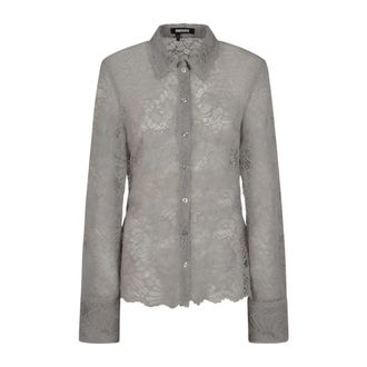 Rotate Flower Mesh Shirt - - Blouses & Shirts - Damen - Grau - XS