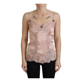Dolce & Gabbana Femme, Tops, Rose, Taille: 36 FR Hauts sans manches