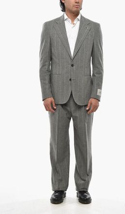 Corneliani CC COLLECTION Zweiknopf-Anzug im Nadelstreifen mit klassischem Revers und doppeltem Seitenschlitz Corneliani